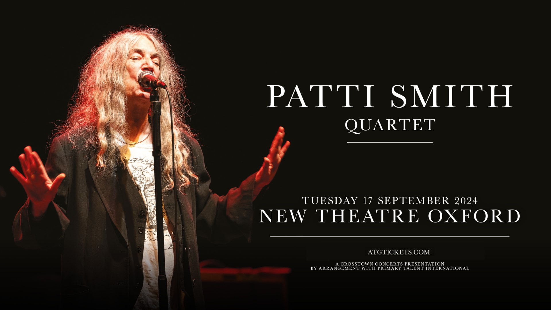 Patti Smith Quartet Tickets | New Theatre Oxford in Oxford | ATG Tickets